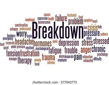 Breakdown Word Cloud Concept On White Stock Illustration 377043775 ...