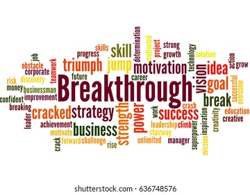 Breakthrough Word Cloud Concept On White Stock Illustration 636748576 ...