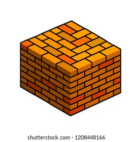 Building Material Cube Pallet Bricks Construction Stock Illustration ...