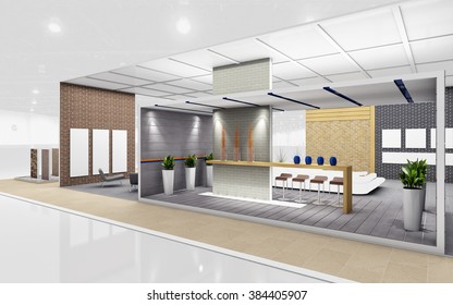 Brick Exhibition Stand 3d Rendering Stock Illustration 384405907 ...