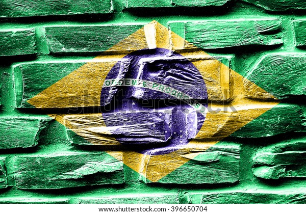 Brick Wall Brasil Flag Some Cracks Stock Illustration 396650704 ...