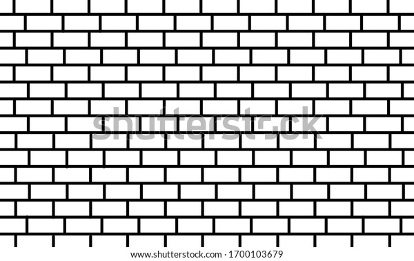 Brick Wall Line Drawing Illustration White Stock Illustration 1700103679