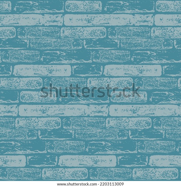 Brick Wall Texture Seamless Pattern Blue Stock Illustration 2203113009 ...