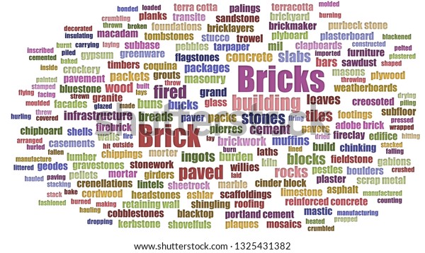 Bricks Word Cloud Rows Isolated On Stock Illustration 1325431382 ...