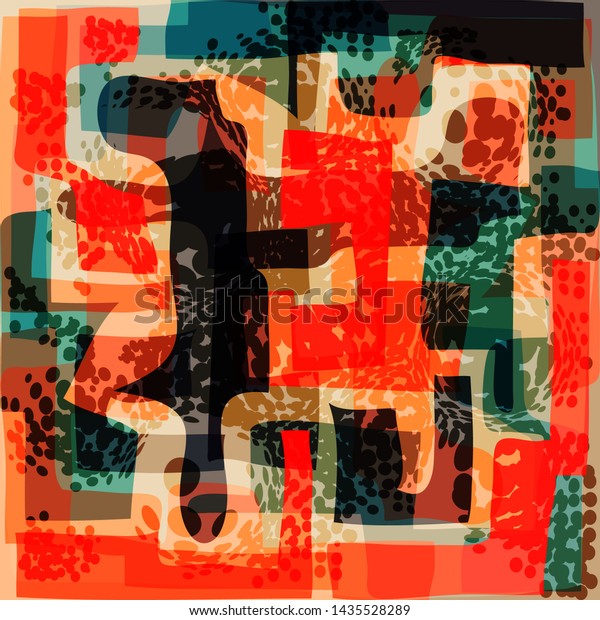 Bright Abstract Geometric Pattern Graffiti Style Stock Illustration ...