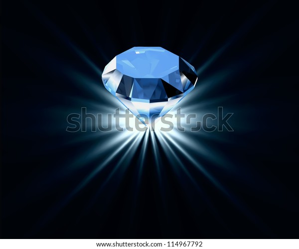 Bright Blue Diamond Vector Stock Illustration 114967792