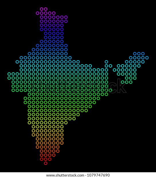 Bright Rainbow India Map Raster Geographic Stock Illustration ...