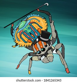 Bright Spider Top Hat Dancing Stock Illustration 1841265343 | Shutterstock