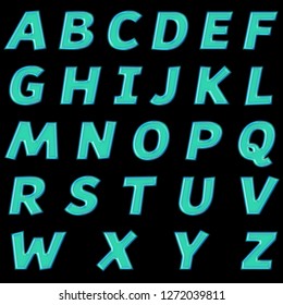 Bright Teal Glass Basic Bold Font Stock Illustration 1272039811 ...