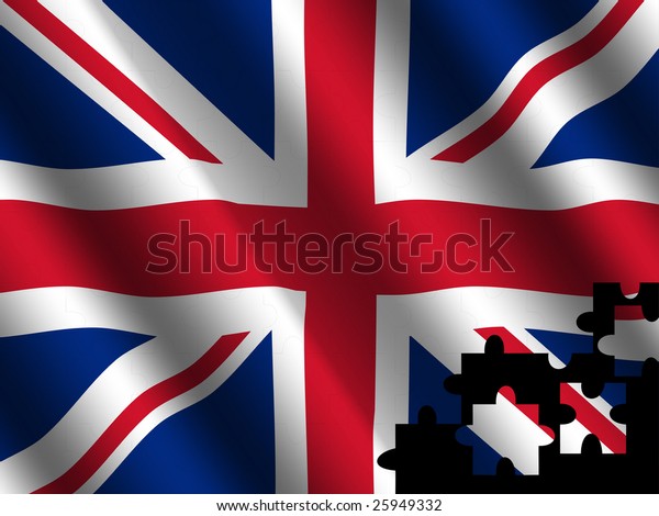 British Rippled Flag Jigsaw Effect Illustration Stock Illustration ...