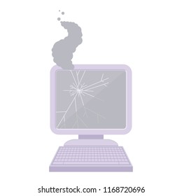 Broken Computer Graphic Vector Illustration Icon Stock Illustration ...