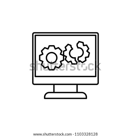 Broken Computer System Line Icon Element Stock Illustration 1103328128 ...