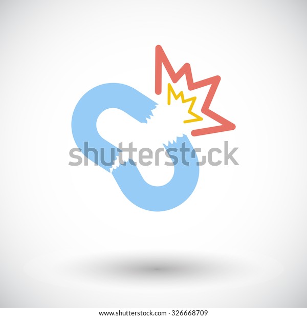 Broken Connection Single Flat Icon On Stock Illustration 326668709 ...