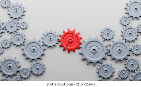 Broken Gear Concept Problem System 3d Stock Illustration 2189511643 ...