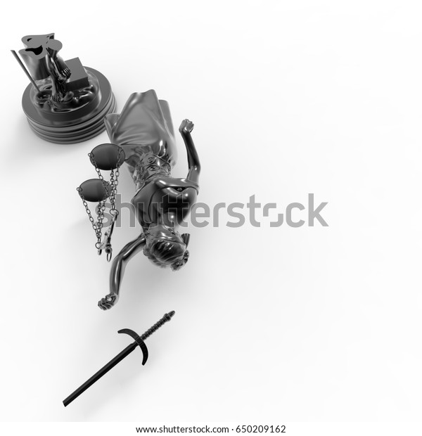Broken Lady Justice 3d Rendering Stock Illustration 650209162 ...