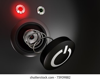 Broken Power Button Red Led Over Stock Illustration 73939882 | Shutterstock