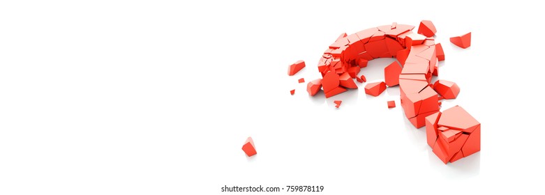 Broken Question Mark Original 3d Rendering Stock Illustration 759878119 ...