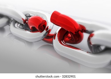 Broken Red Chain Link Stock Illustration 32832901 | Shutterstock
