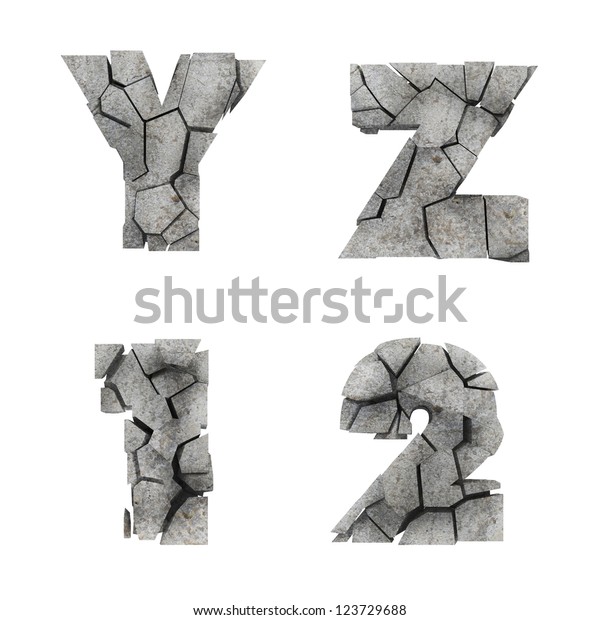 Broken Stone Font Stock Illustration 123729688 | Shutterstock