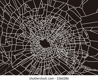 Broken Window White Crack Trace On Stock Illustration 1366286 ...