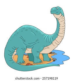 Chubby Blue Iguanodon Dinosaur Prehistoric Monster: เวกเตอร์สต็อก (ปลอด ...