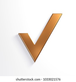 Bronze Check Mark 3d Render Illustration Stock Illustration 1033021576 ...