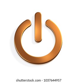 Bronze Power Button Computer 3d Render Stock Illustration 1037644957 ...