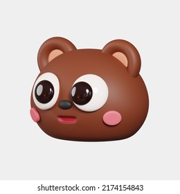 Brown Bear Face Side View Isolated Stock Illustration 2174154843 ...