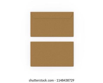 Brown Envelope Front Back Isolated On Stock Illustration 1148438729