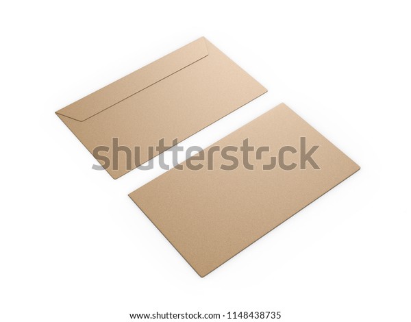 Brown Envelope Front Back Isolated On Stock Illustration 1148438735 ...