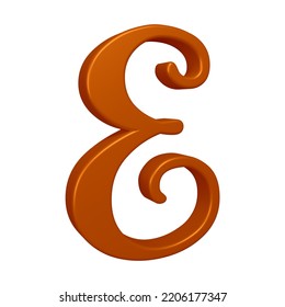 Brown Letter E 3d Render Isolated Stock Illustration 2206177347 ...