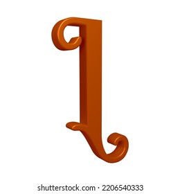 Brown Letter L 3d Render Isolated Stock Illustration 2206540333 ...