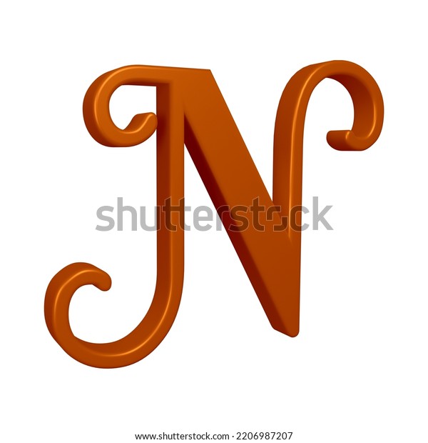 Brown Letter N 3d Render Isolated Stock Illustration 2206987207 ...