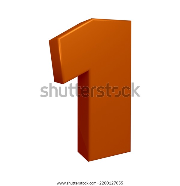 Brown Number 1 3d Render Isolated Stock Illustration 2200127055 ...