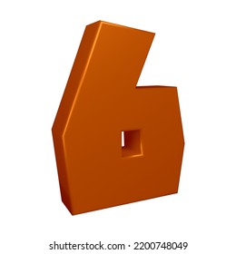 Brown Number 6 3d Render Isolated Stock Illustration 2200748049 ...