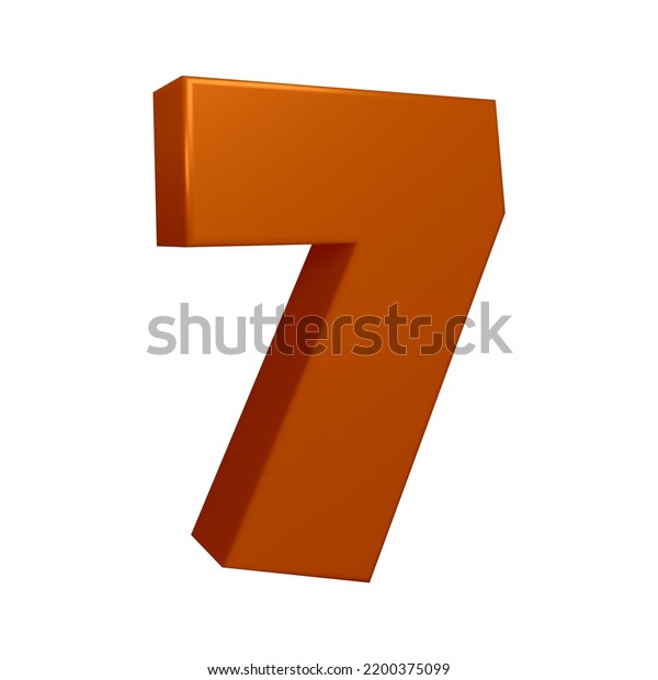 Brown Number 7 3d Render Isolated Stock Illustration 2200375099 ...
