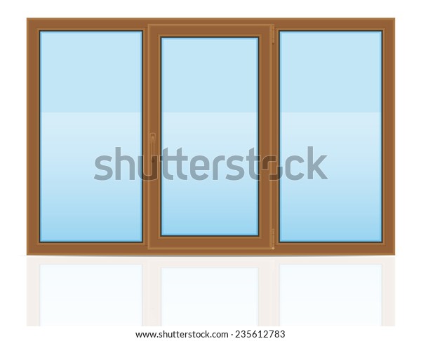 Brown Plastic Transparent Window View Indoors Stock Illustration ...