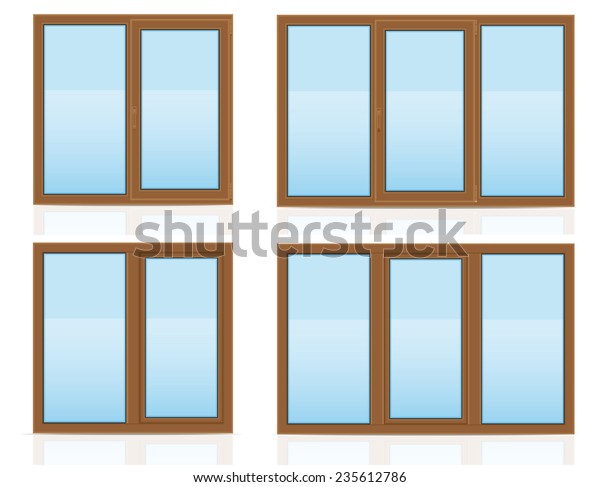 Brown Plastic Transparent Window View Indoors 스톡 일러스트 235612786 ...