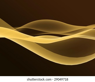 Smooth Golden Yellow Wave Design Over Stock Illustration 8780212