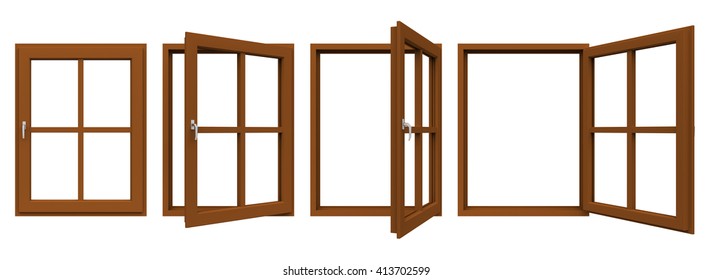 Brown Window Frame Isolated On White 스톡 일러스트 413702599 | Shutterstock