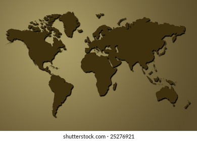 Brown World Map Stock Illustration 25276921