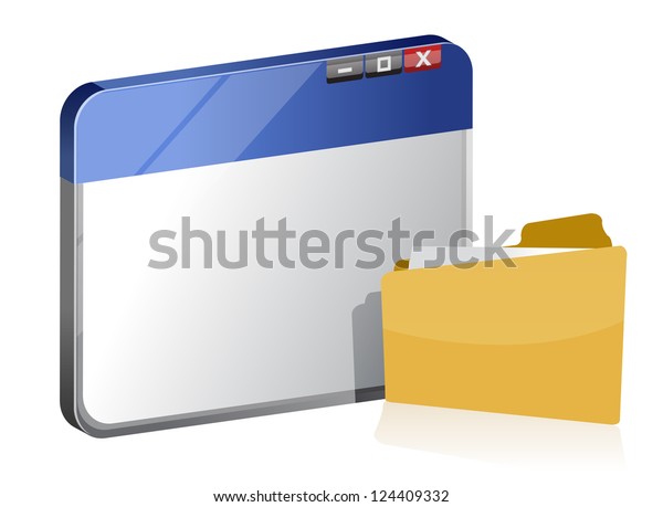 Browser Window Folder Illustration Design Over Stock Illustration ...