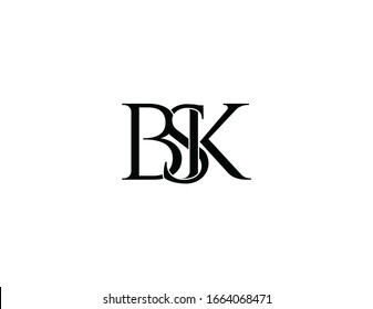 Bsk Original Monogram Logo Design Stock Illustration 1664068471 ...