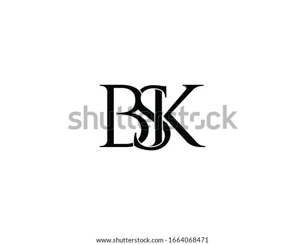Bsk Original Monogram Logo Design Stock Illustration 1664068471