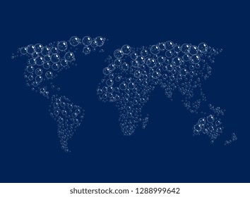 Bubble World Map 스톡 일러스트 1288998619 | Shutterstock