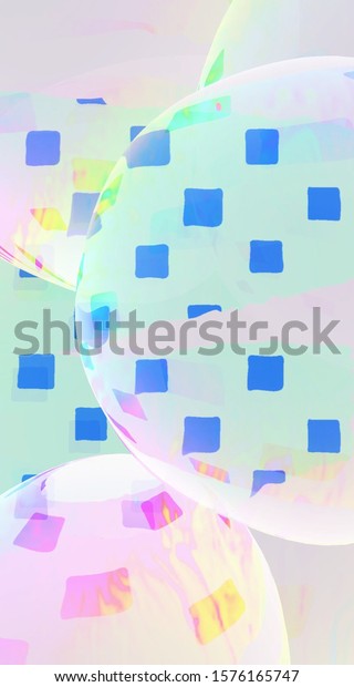 Bubbles Blue Squares Abstract 2d Illustration Stock Illustration ...