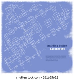 Building Design Background Grey Building Plan Stock Illustration ...