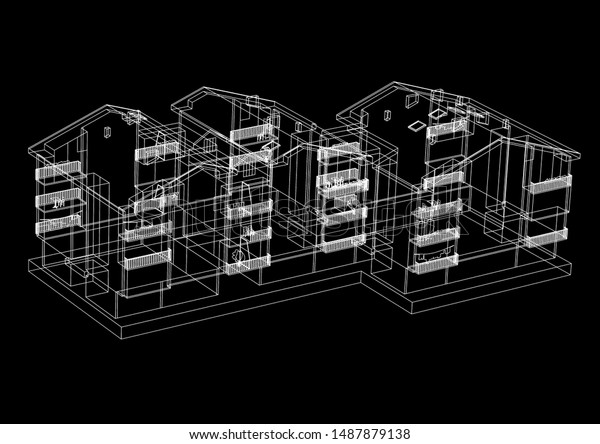 Building Drawing 3d Rendering Stock Illustration 1487879138 | Shutterstock