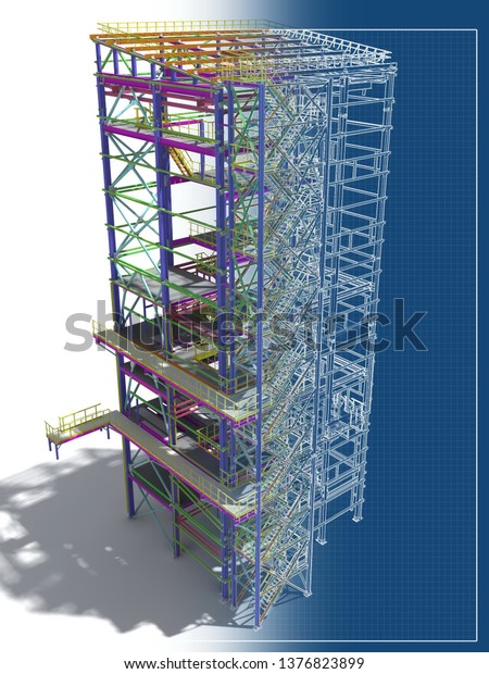 Ilustración de stock sobre Building Information Model Metal Structure ...