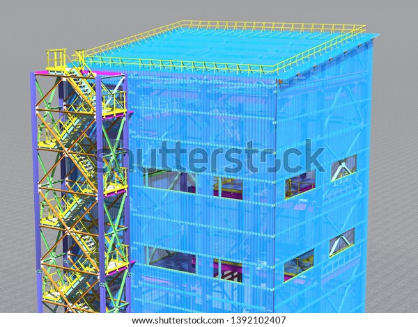 Building Information Model Metal Structure Design Stock Illustration ...